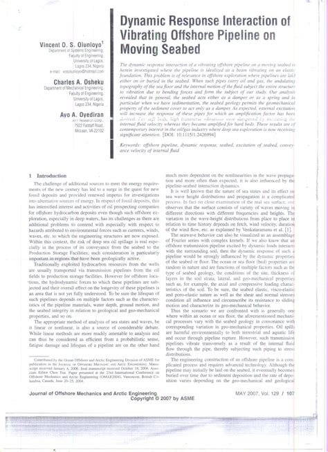 Pdf Dynamic Response Interaction Of Vibrating Offshore Pipeline On