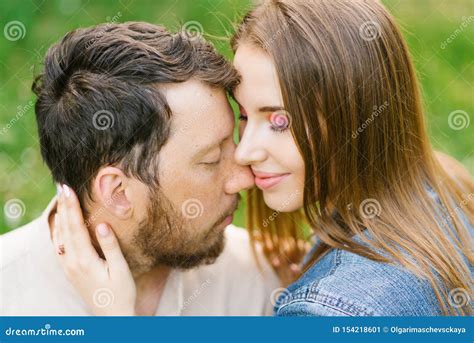 Sensual Young Couple Enjoys A Gentle Warm Pleasant Moment Of Love