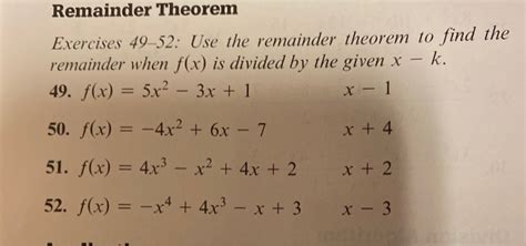 Solved Synthetic Division Exercises Use Synthetic Chegg