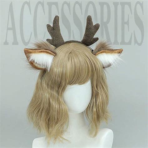 Christmas Antler Headband Cute Plush Deer Ears Hairband Cosplay Accessories Props Handmade