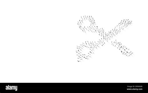 3d Rendering Of Nails In Shape Of Symbol Of Scissors With Shadows