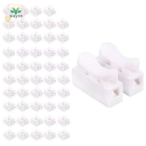 50pcs Ch2 Spring Quick Wire Connector Cable Clamp Terminal Block Connector For Led Strip Light