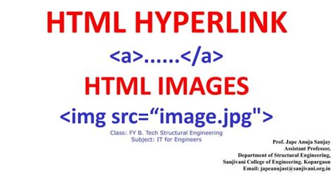 What Is Html Hyperlinks And Html Images Ppt