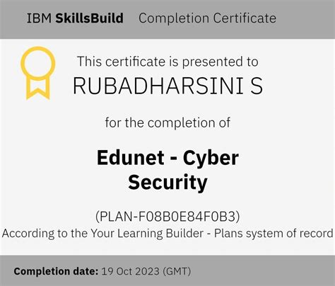 Rubadharsini Saravanan On Linkedin Cybersecurity Ibmedunet