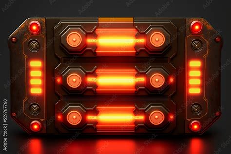 Futuristic Sci Fi Health Bar Indicator Device Interface For Cyberpunk And Steampunk Environments