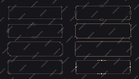 8의 빈티지 장식 장식 프레임 세트 무료 벡터