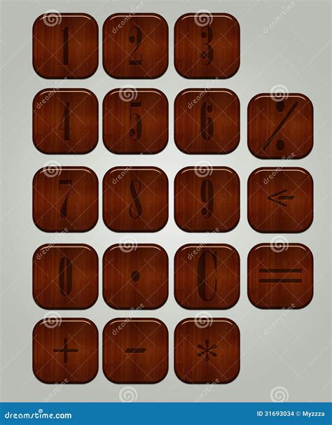 set of buttons for the calculator stock illustration illustration of