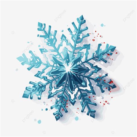 Snowflake Vector Sticker Clipart Blue Snowflake On A White Background Cartoon Sticker Clipart