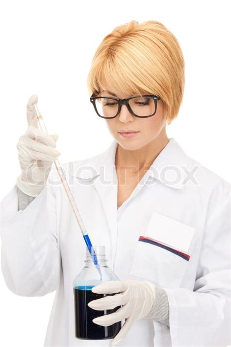 Picture Of Beautiful Lab Worker Holding Stock Photo Colourbox