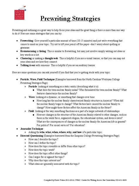 Prewriting Strategies Listing Thought Web Pdf Human Communication Neuropsychological