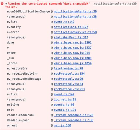 Running The Contributed Command Dart ChangeSdk Failed Issue Dart Code Dart Code GitHub