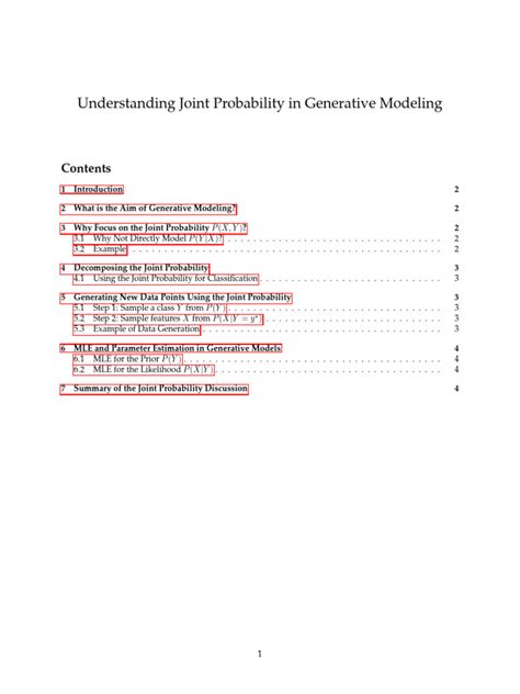 Joint Probability In Generative Modelling Pdf