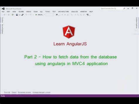 Part How To Fetch Data From The Database Using Angularjs In Mvc Youtube