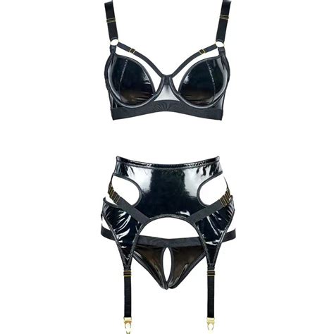 Pu Leather Bondage Bra Set Sofyee