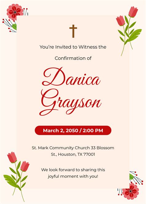 Blank Confirmation Invitations Red Confirmation Invitations