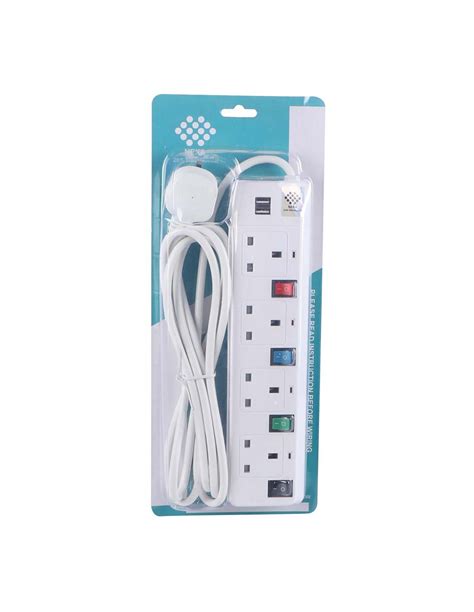 EXTENSION SOCKET BOARD 4WAY WITH USB 3MTR
