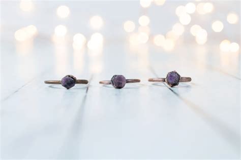 Raw Ruby Ring Red Ruby Stacking Ring Real Ruby Jewelry Etsy