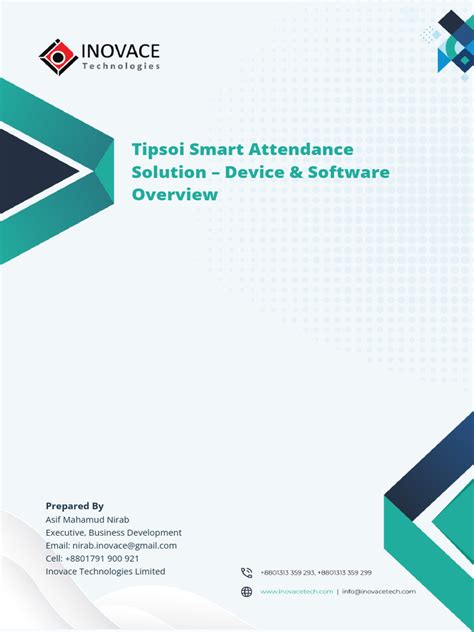 Tipsoi Smart Attendance Solution Device And Software Overview Pdf