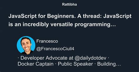 Javascript For Beginners A Thread Thread From Francesco