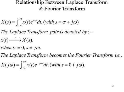 Laplace Transform 1 Relationship Between Laplace Transform Fourier