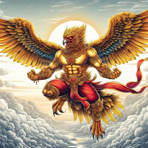 Premium Photo Garuda Has The Body Of A Person The Back Of A Bird And