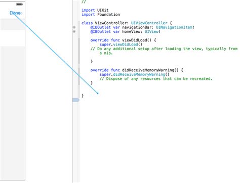 ios can t create an outlet with a bar button stack overflow