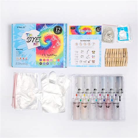 5pcs Set Tie Dye Kit Permanent One Step Tie Dye Se Vicedeal
