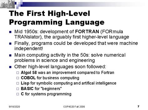 Cop 4020 Programming Languages Introduction Prof Robert Van