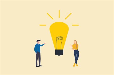 Premium Vector Businessman And Woman Coworker Get Lightbulb Idea Concept Of Communication