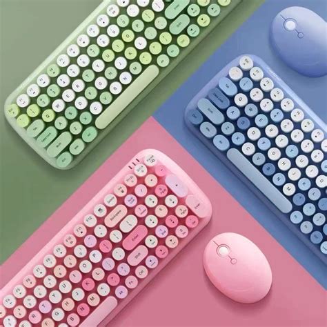 Mofii Candy Xr 2 4g Wireless Keyboard And Mouse Combo Cute Keyboard With Multi Color Round