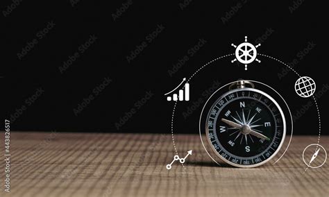 Business Navigate Concept Compass Navigation On Table For Guide To