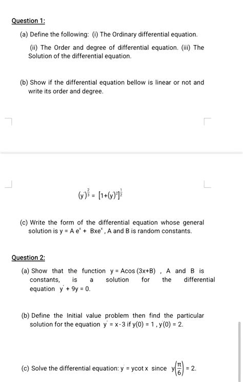 Show If The Differential Equation Bellow Is Linear Or Chegg