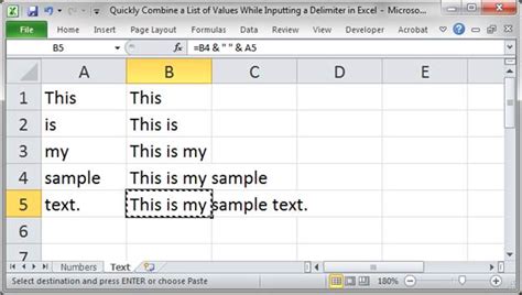 Quickly Combine A List Of Values And Put A Delimiter Between Each Value