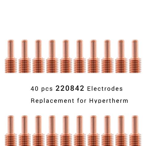 40 Pcs 220842 Plasma Cutter Electrodes Fit Hypertherm Powermax 45xp 65