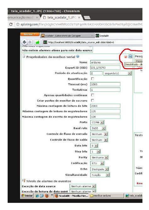 Comunicação modbus ScadaBr e Arduino ScadaBR Dúvidas e Suporte