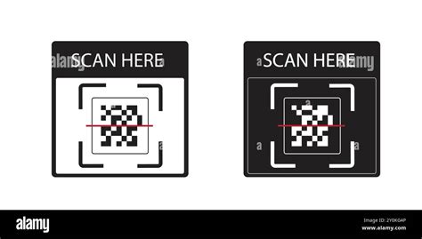 QR Code Scan Label Scan QR Code Icon Scan Me Text Vector Illustration Stock Vector Image