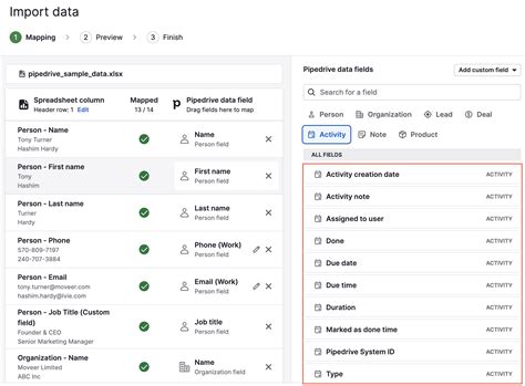 import fields knowledge base pipedrive