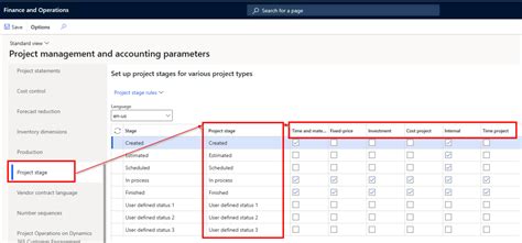 Managing The Project Stages In D365fo