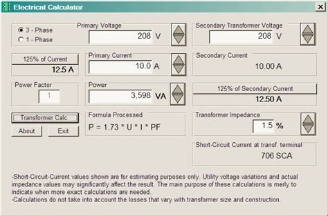 Transformer Calculation Chart Passastop