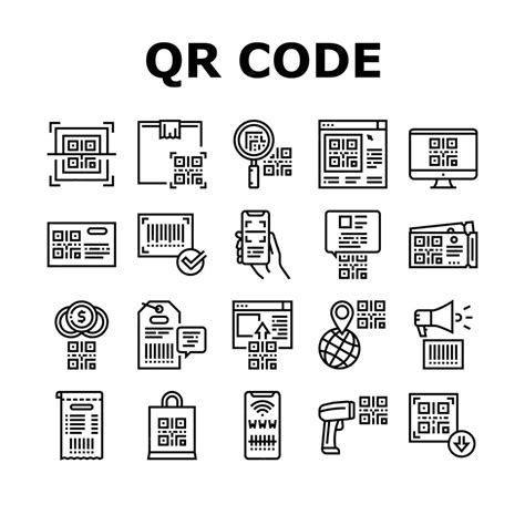 Premium Vector Qr Code Identification Collection Icons Set Vector