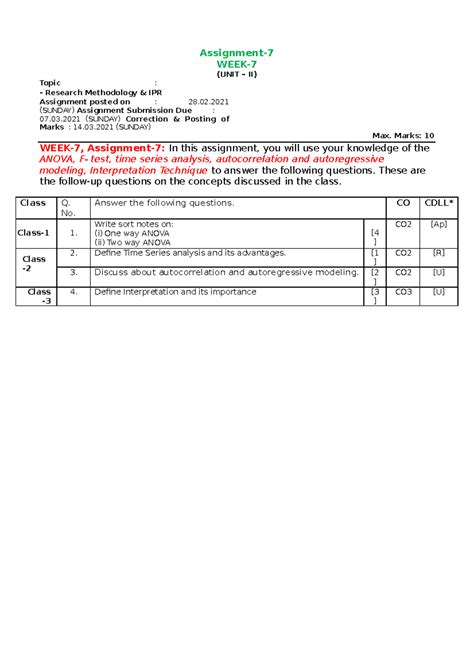Week 7 Assignment 7 Fhzsx Assignment Week Unit Ii Topic Research Methodology And Ipr