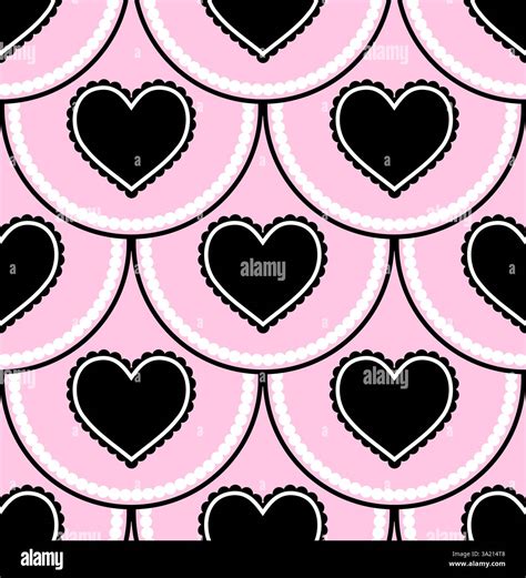 Symmetrical Seamless Pattern With Layered Hearts Stock Vector Image And Art Alamy