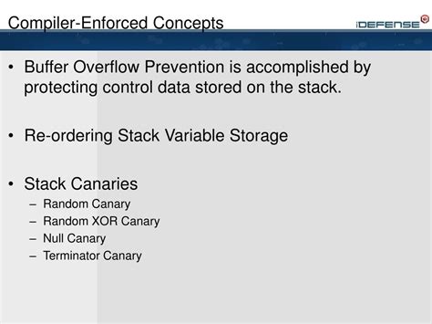 Ppt A Comparison Of Buffer Overflow Prevention Implementations And Their Weaknesses Powerpoint