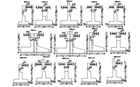 Foundation Plan Below The Ground Level With Details In Autocad 2d Drawing Cad File Dwg File