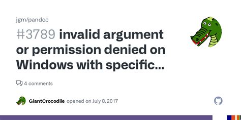 invalid argument or permission denied on windows with specific paths · issue 3789 · jgm pandoc