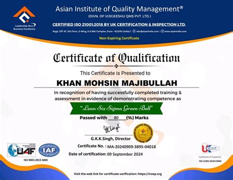 Khan Mohsin On Linkedin Leansixsigma Greenbeltcertified