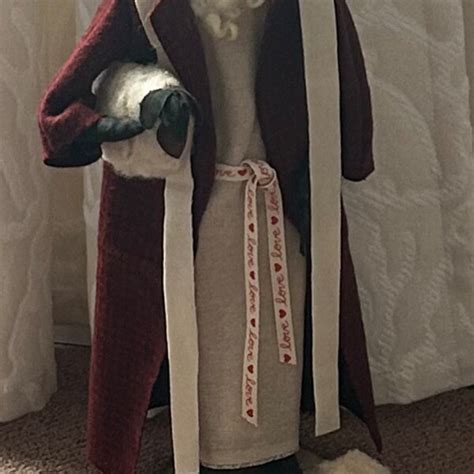 Prim Standing Witch Doll With Pumpkin Handmade Fabric Witch Ornie On