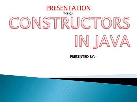 Constructors In Java Ppt Pptx Programming Languages Computing