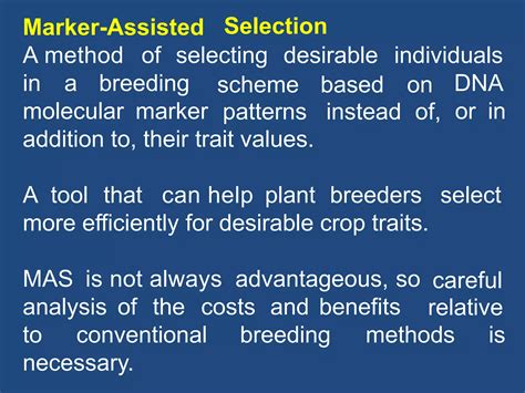 Mas Marker Assisted Selection Ppt