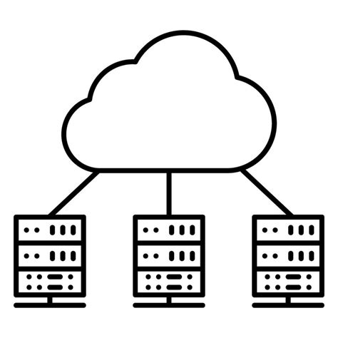 Cloud Computing Server Data Center With Servers Illustration Line Style